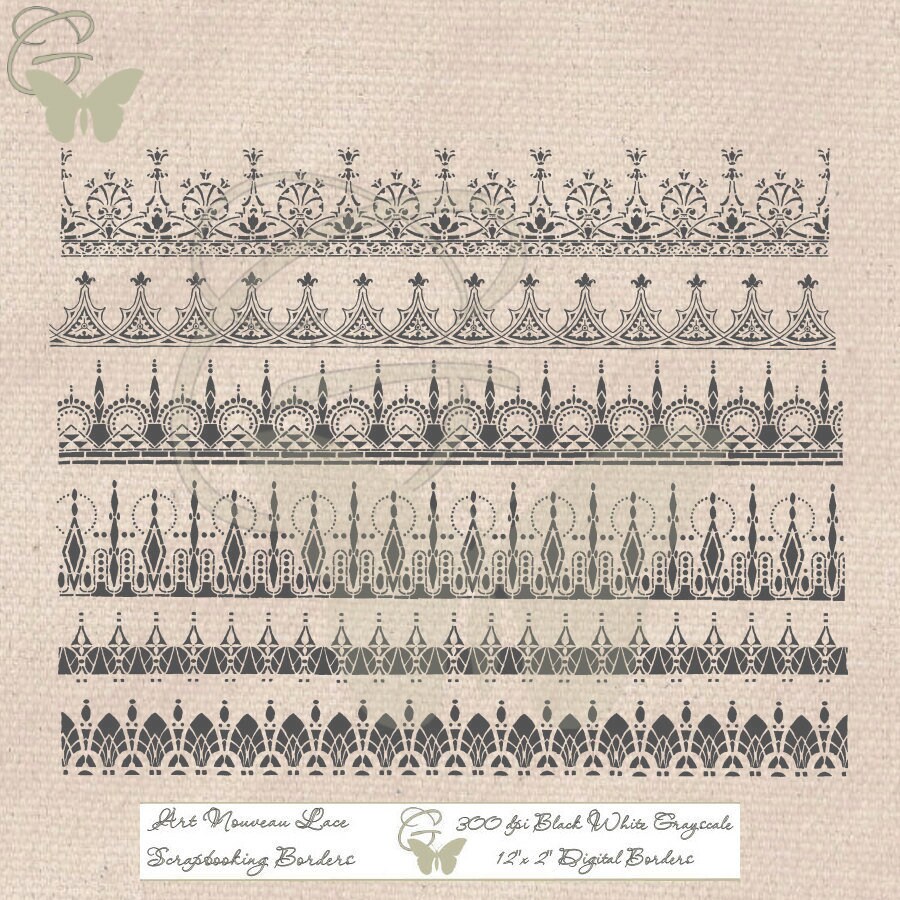 Digital Border Collection Craft Strip Download Hand Drawn - Etsy
