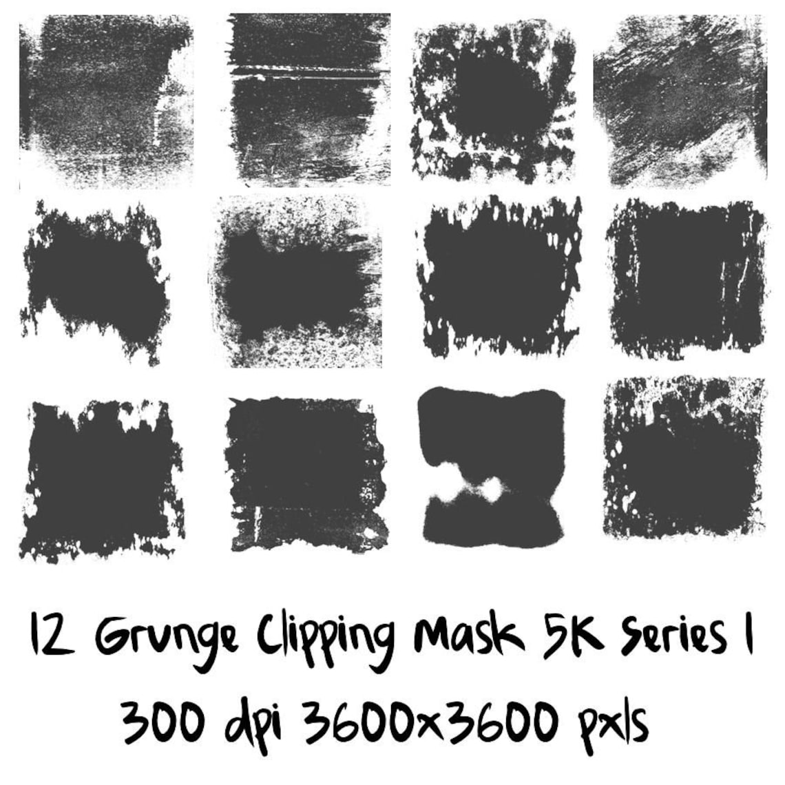 12 Distressed Clipart, Clipping Mask Grunge, Transparent Grungy Overlay ...