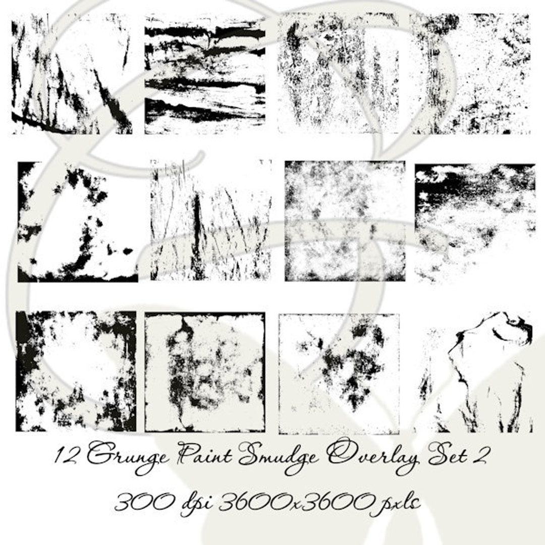 Digital Grunge Paint Smudge Transparent Overlay Photo Effect ...
