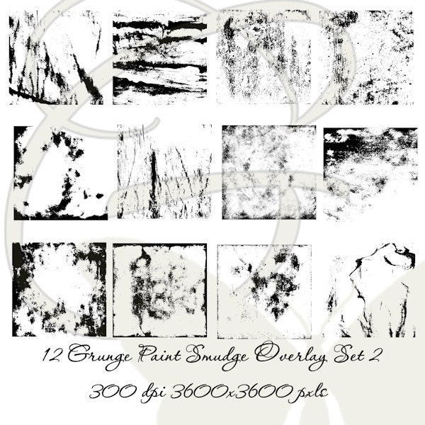 Digital Grunge Paint Smudge Transparent Overlay Photo Effect - Etsy