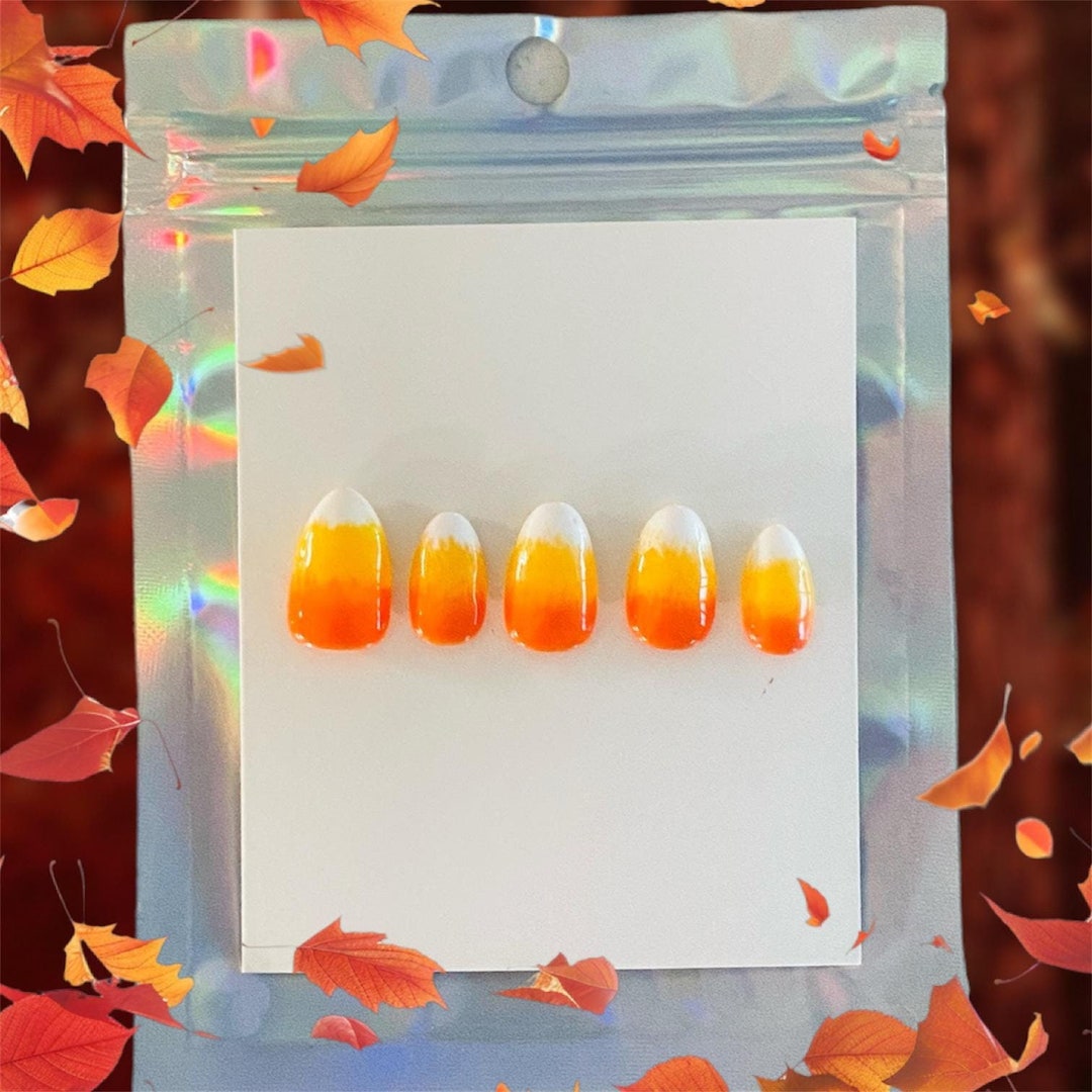 Hand-painted Fall/halloween Candy Corn Design With a Glossy Finish ...