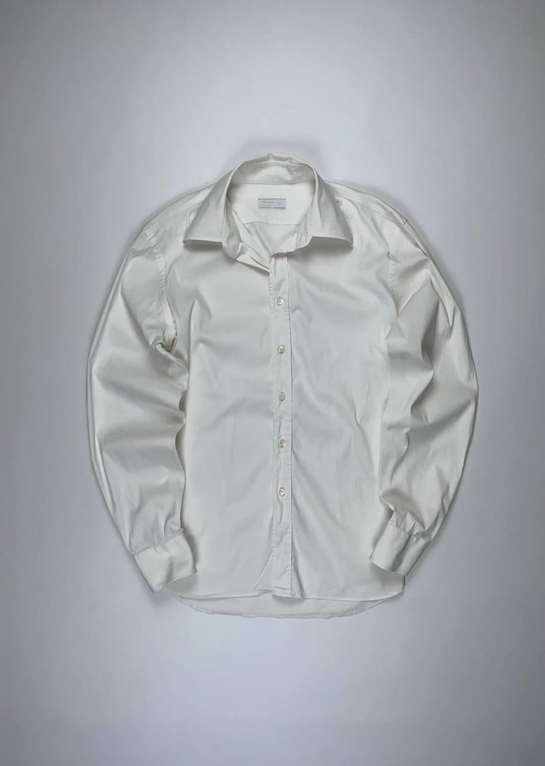 Prada Milano Vintage Button Ups Long Sleeve Shirt 41 / 16 Mans L White ...