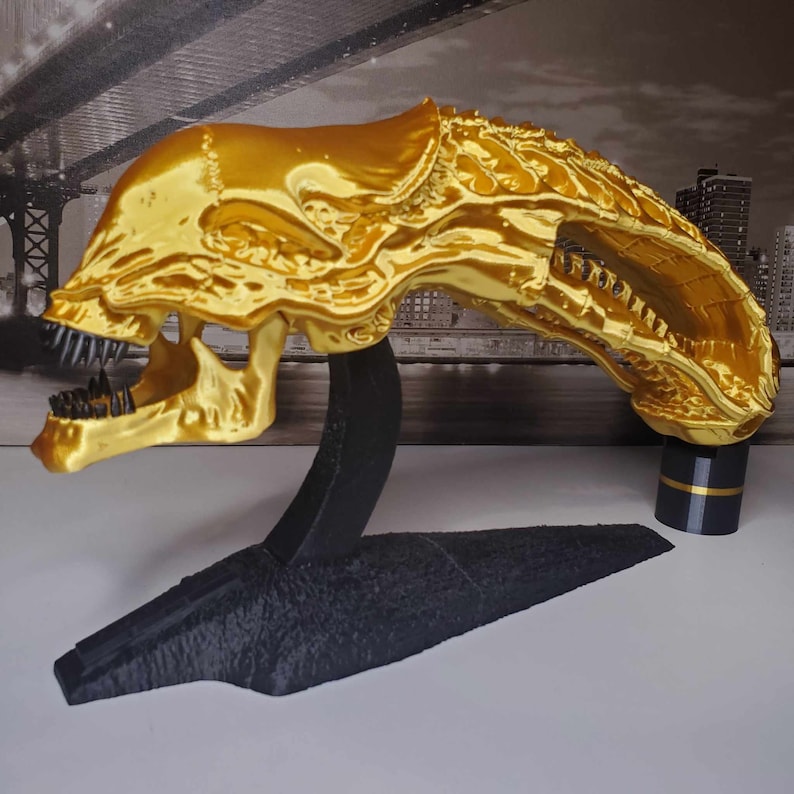 Predator and Xenomorph Alien Skull Model Figurine 3D Printed Large ...