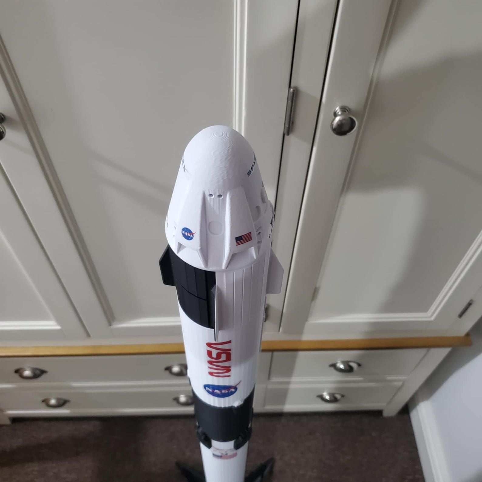 Spacex Falcon 9 Crew Dragon Rocket Model - Scale 1/48 1400mm 55inch ...