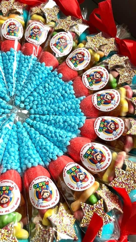 Super Mario Sweet Filled Party Cones - Etsy UK