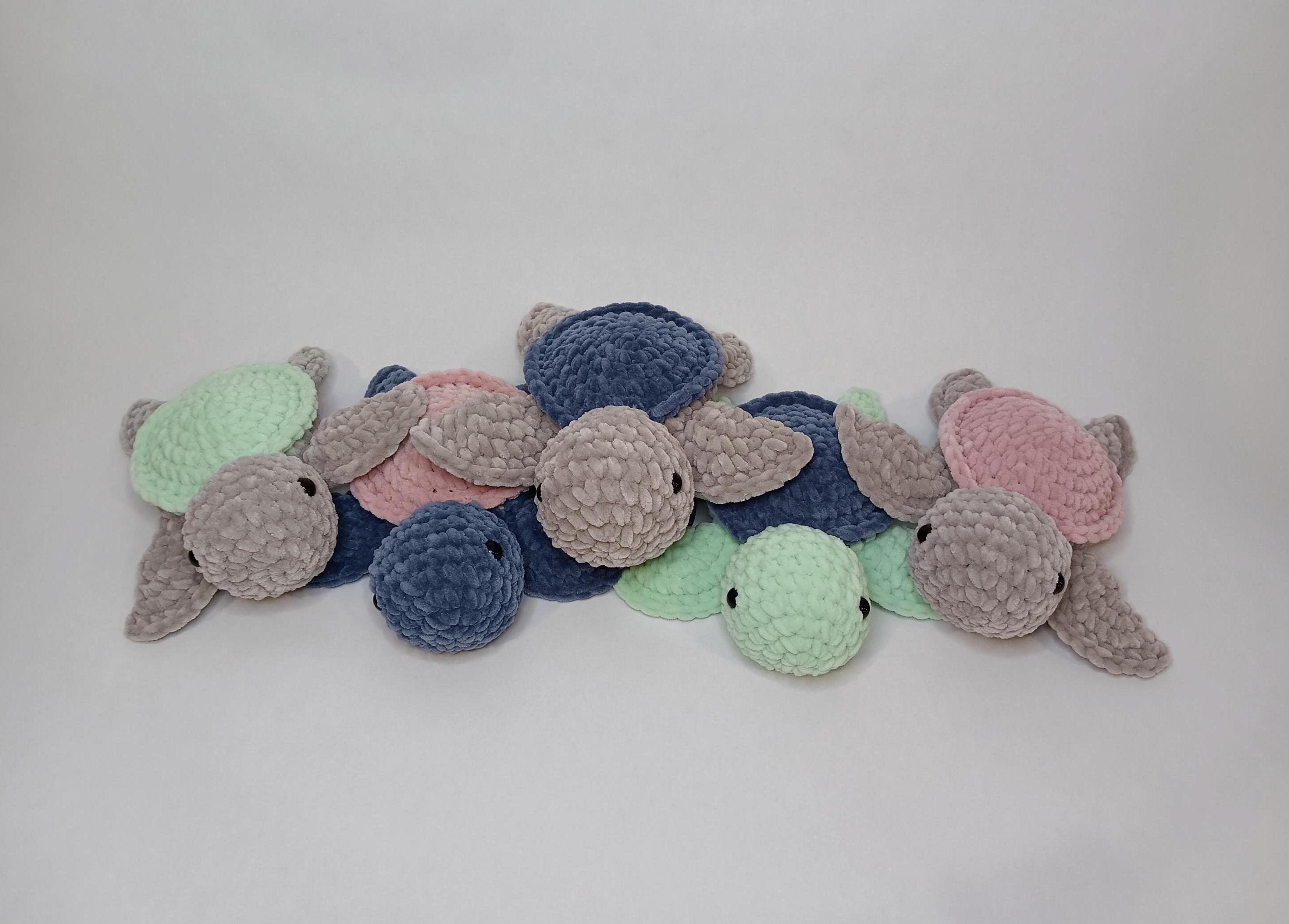 Crocheted Turtle Plushie Super Soft Handmade Amigurumi Sea Turtle ...