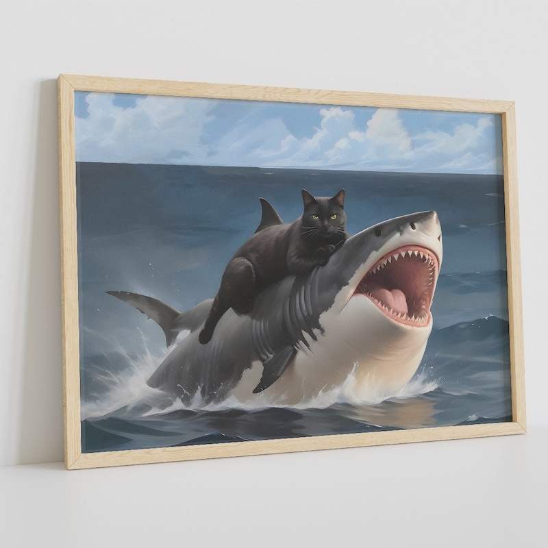 Funny Cat Art - Etsy