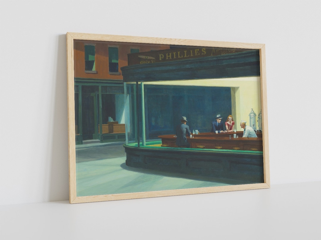 EDWARD HOPPER - Nighthawks, Framed Canvas, Large Canvas - Etsy