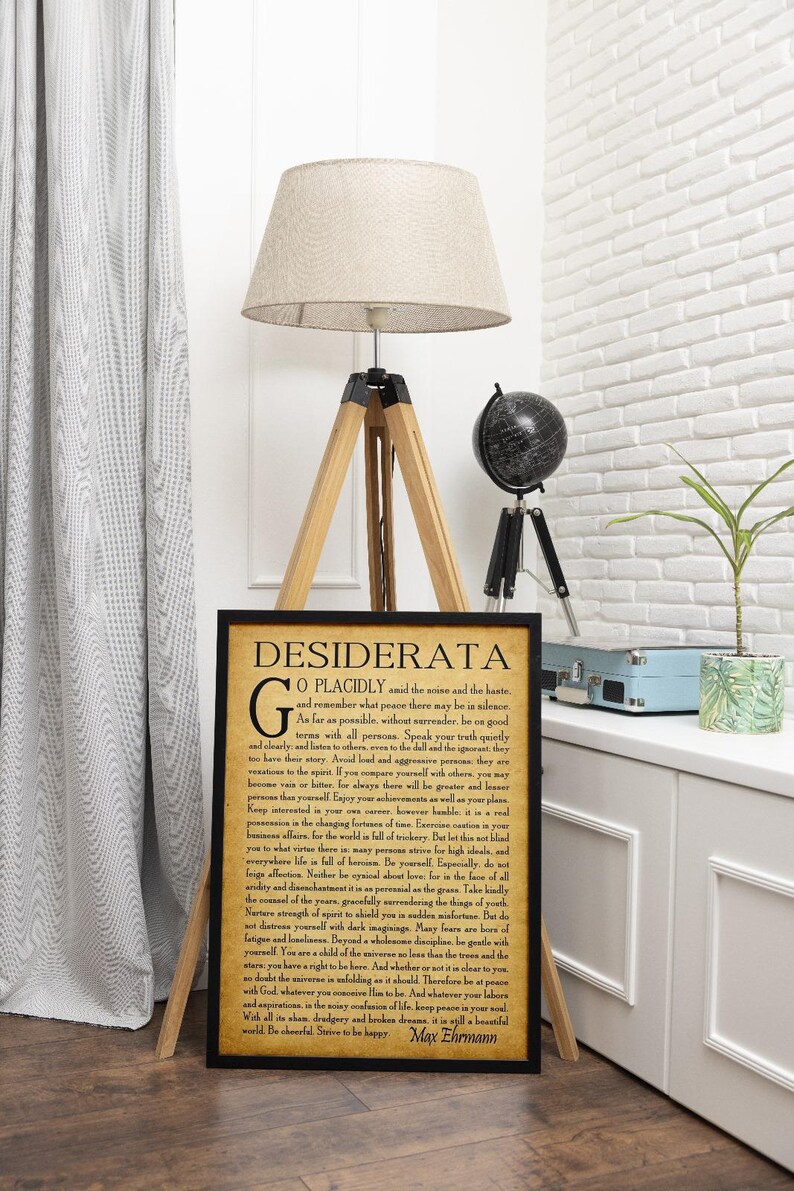 Desiderata Poem Print - Max Ehrmann Poetry Wall Art - Etsy