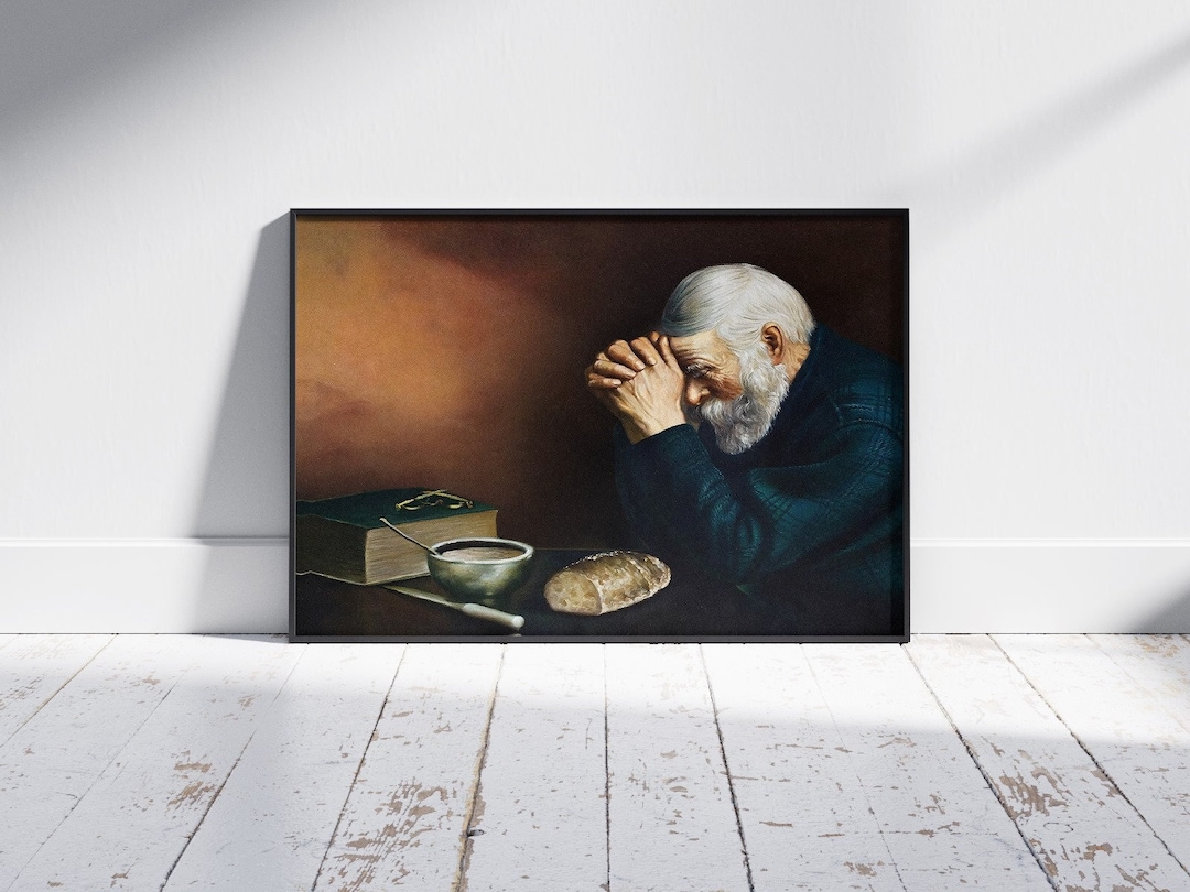 Grace, Man Praying Over Bread, Large Wall Art, Eric Enstrom Gratitude ...