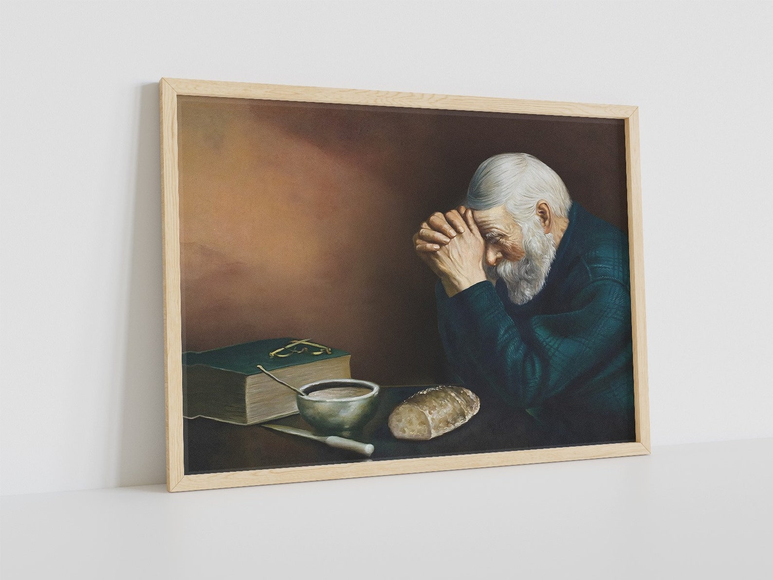 Grace, Man Praying Over Bread, Large Wall Art, Eric Enstrom Gratitude ...