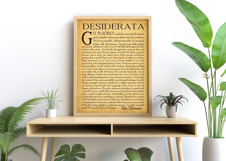 Desiderata Poem Print - Max Ehrmann Poetry Wall Art - Etsy