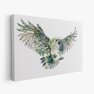 Flying Owl, Trees Leaves, Forest Double Exposure Nature Animal Bird ...
