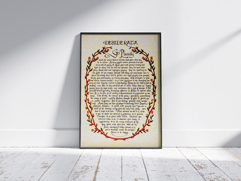 Desiderata Poem Print: Max Ehrmann Poetry Wall Art - Etsy Canada