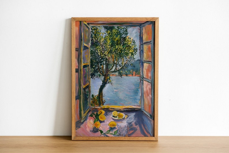 Henri Matisse Style Open Window Poster, Coastal Viewt Print ...