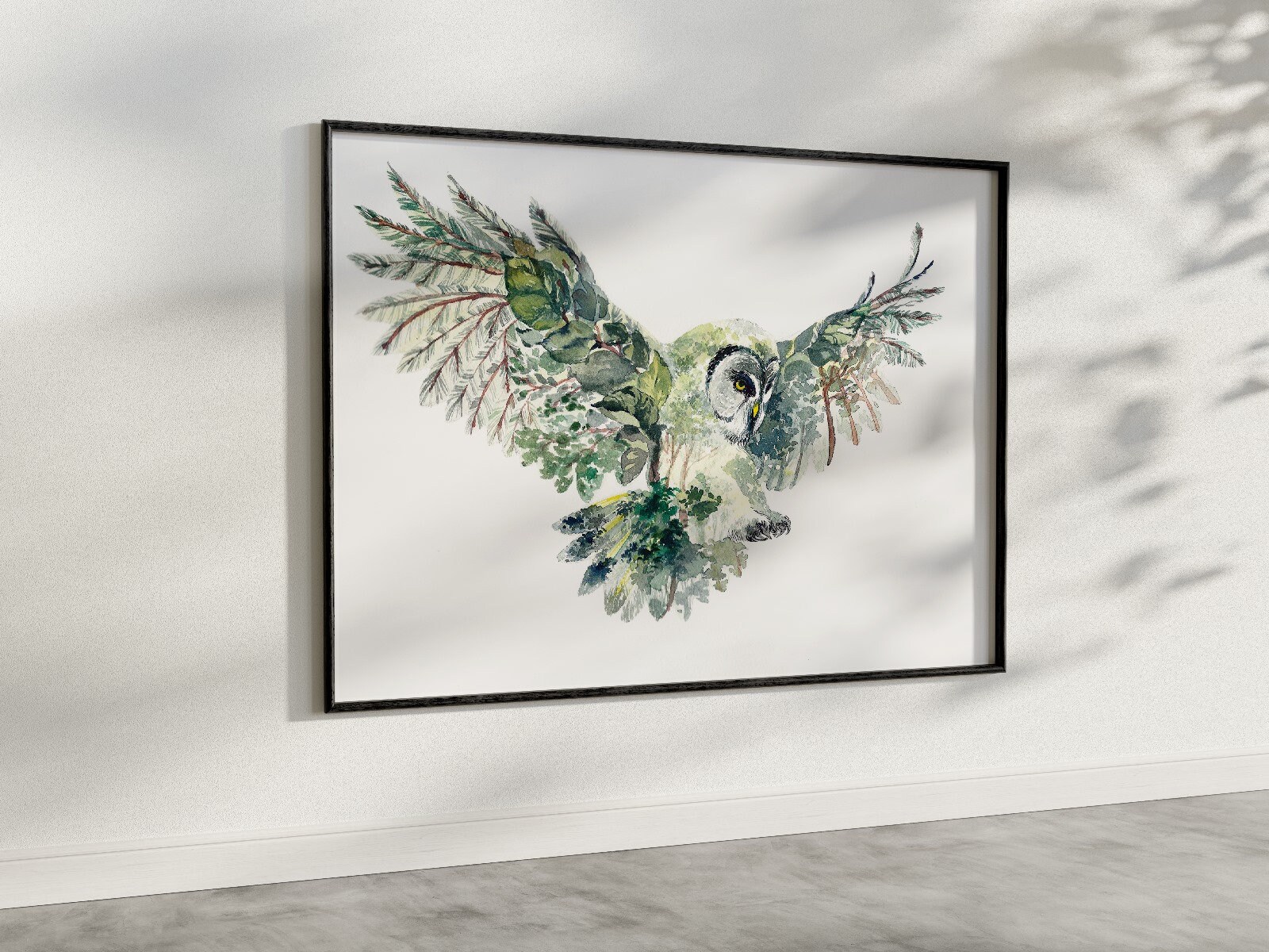 Flying Owl, Trees Leaves, Forest Double Exposure Nature Animal Bird ...
