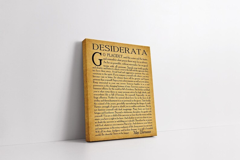 Desiderata Poem Print - Max Ehrmann Poetry Wall Art - Etsy