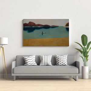 Lake Landscape Art Print: Abstract Nature Painting, Framed Canvas - Etsy