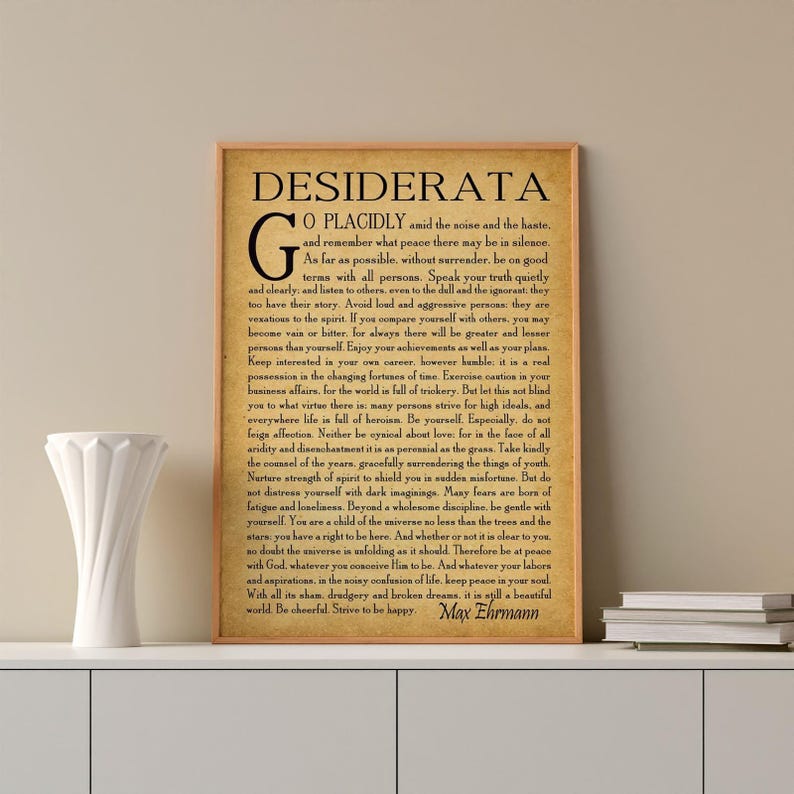 Desiderata Poem Print - Max Ehrmann Poetry Wall Art - Etsy
