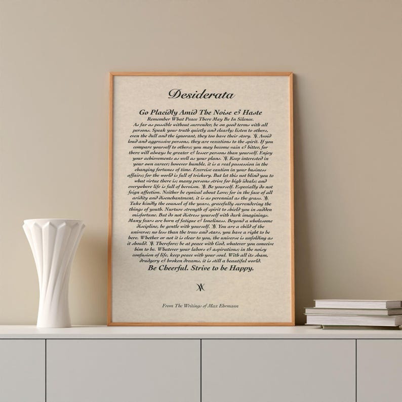 Desiderata Poem Print - Max Ehrmann Poetry Wall Art - Etsy