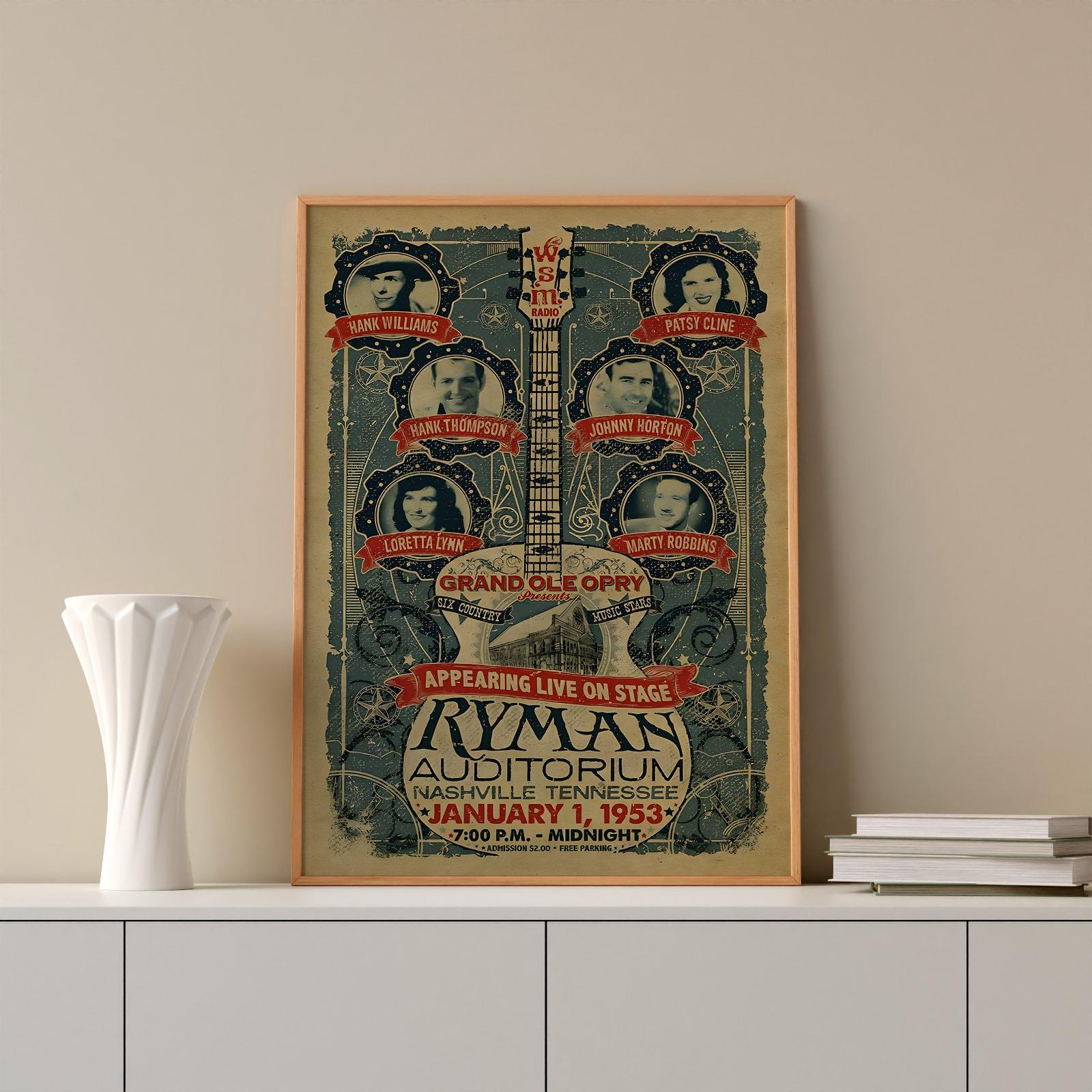 Vintage Ryman Auditorium Poster: Grand Ole Opry, 1953, Gallery Wrap - Etsy