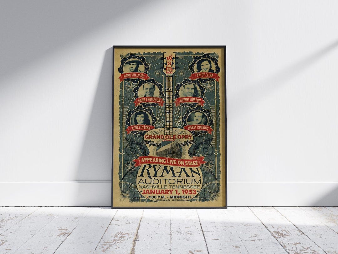 Vintage Ryman Auditorium Poster: Grand Ole Opry, 1953, Gallery Wrap - Etsy