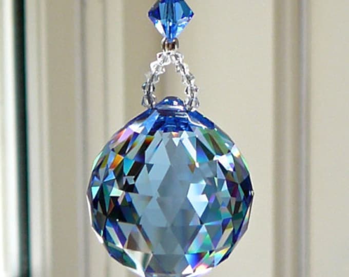 30mm Crystal Ball Fan Pull, Light Pull or Suncatcher, Swarovski Crystal ...