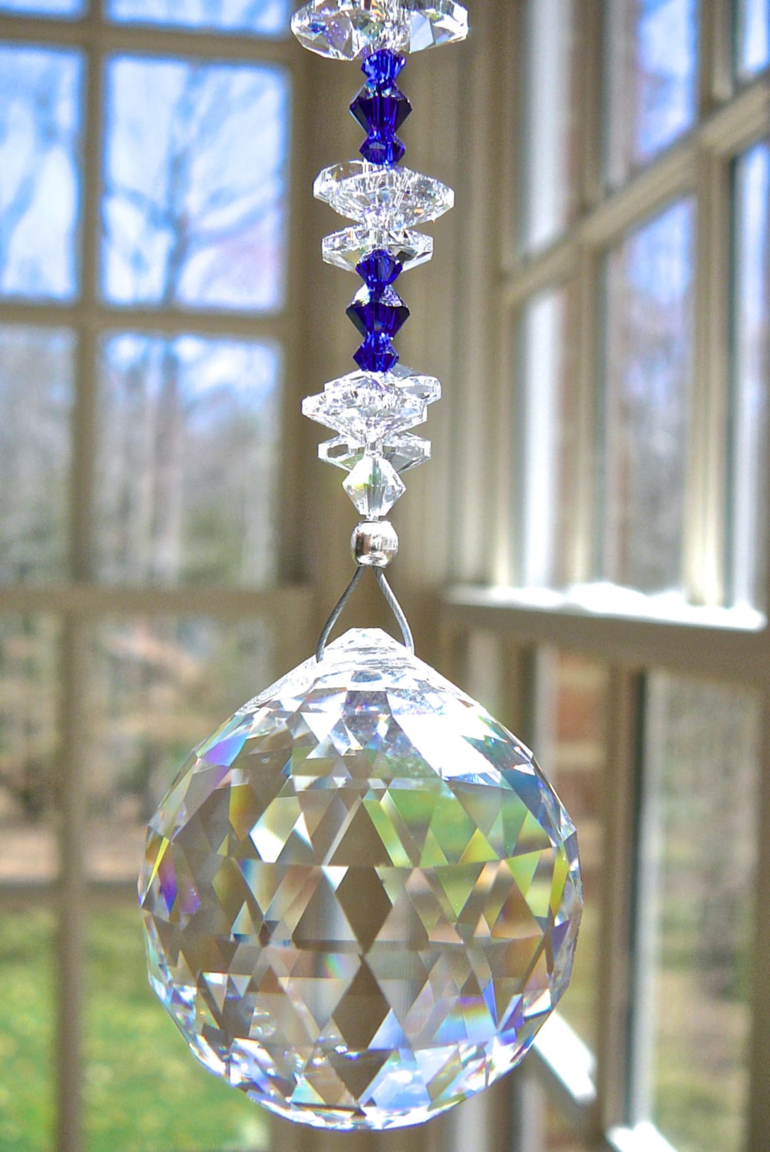 Crystal Suncatcher, Rainbow Maker Made With Swarovski Crystal Ball and ...