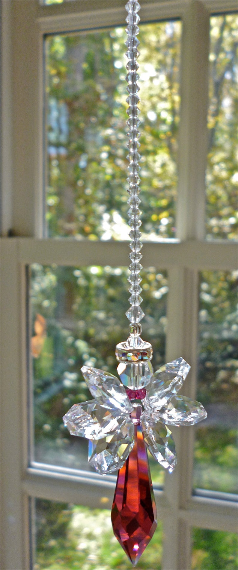 Guardian Angel Car Charm in Red Made With Swarovski Crystals - Etsy