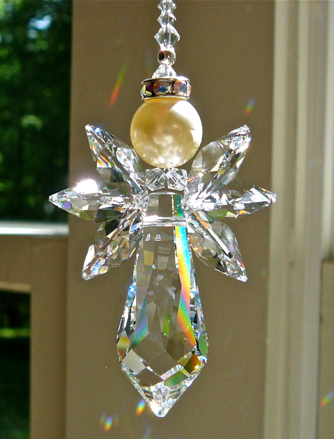 Crystal Angel Suncatcher Made With Swarovski Crystals Hanging | Etsy
