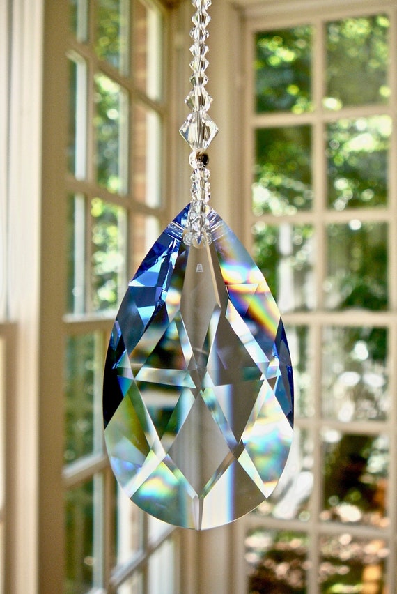 Blue Crystal Suncatcher Prism Window Decor Hanging Window | Etsy