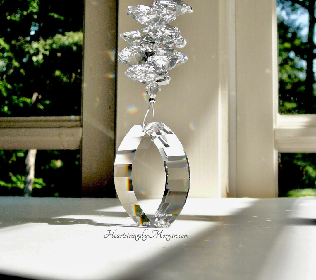 Large 50mm Stunning Beveled Crystal Prism, Retired by Swarovski ...