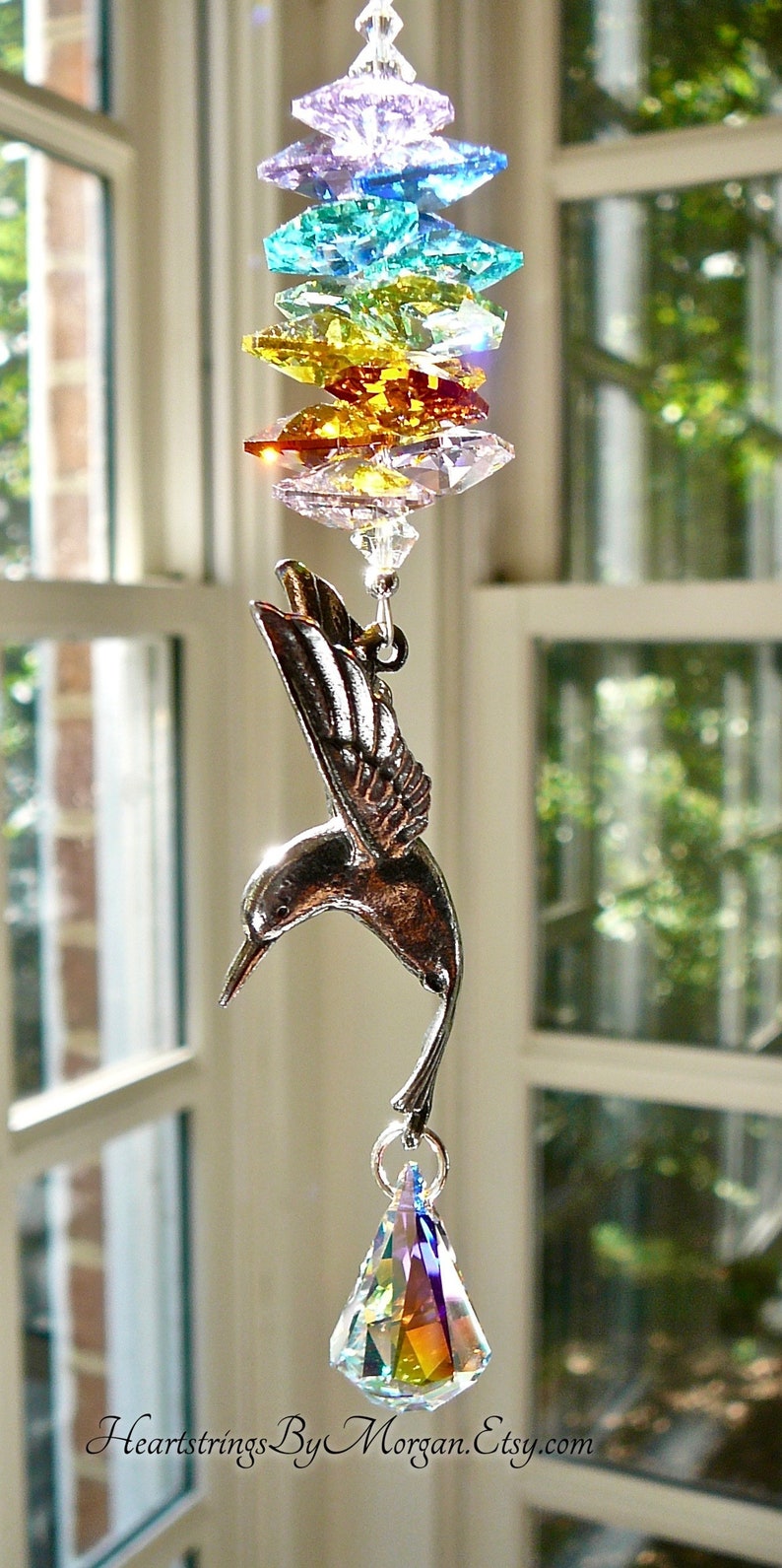 Hummingbird Suncatcher Made W/ Swarovski Crystals and Pewter - Etsy