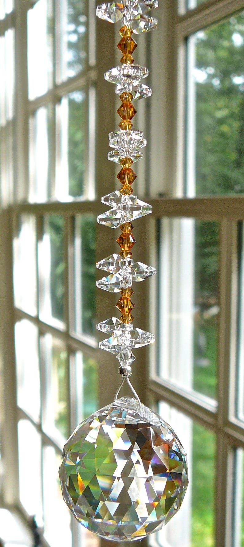 Crystal Suncatcher, Rainbow Maker Made With Swarovski Crystal Ball and ...