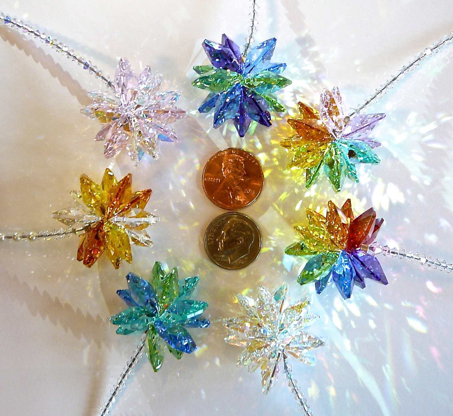 Pastel Rainbow Colored Crystal Suncatcher Entirely Swarovski | Etsy