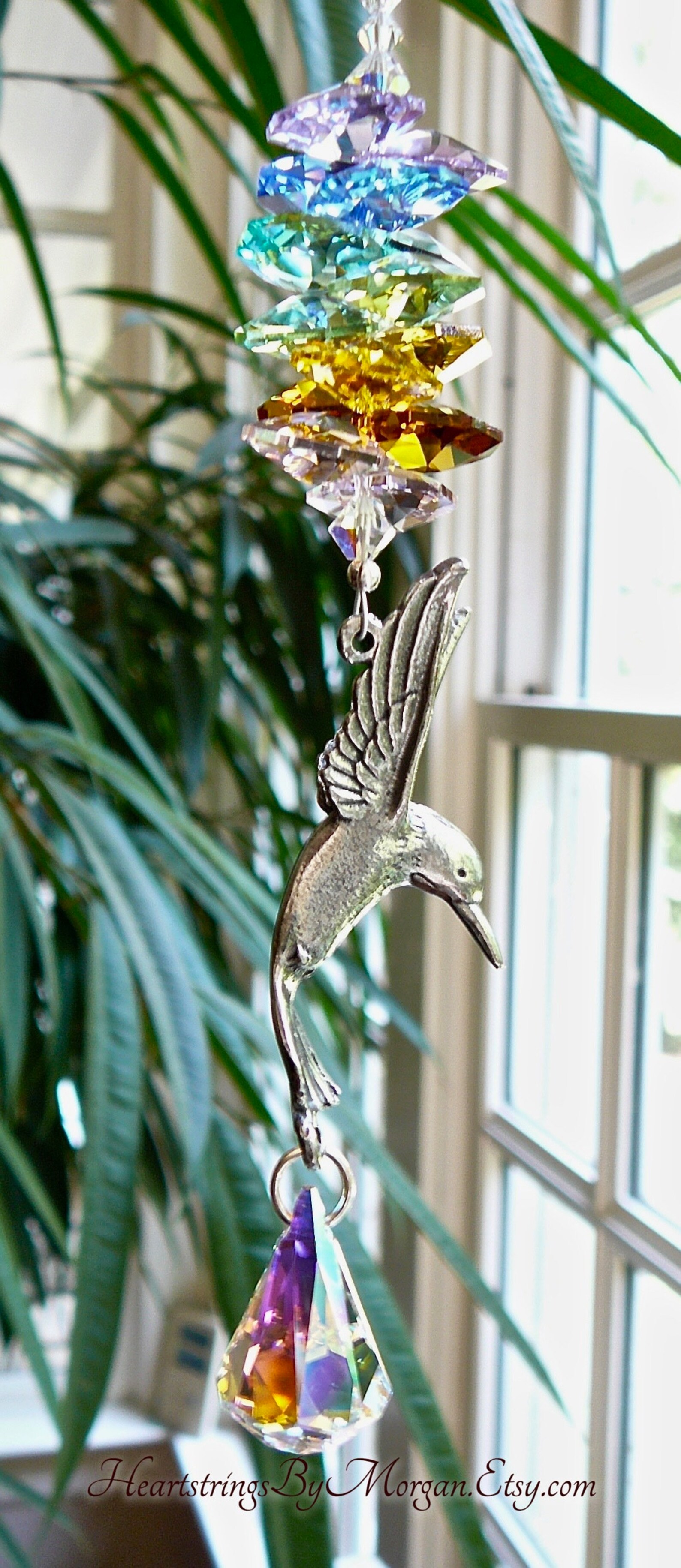 Hummingbird Suncatcher Made W/ Swarovski Crystals and Pewter - Etsy