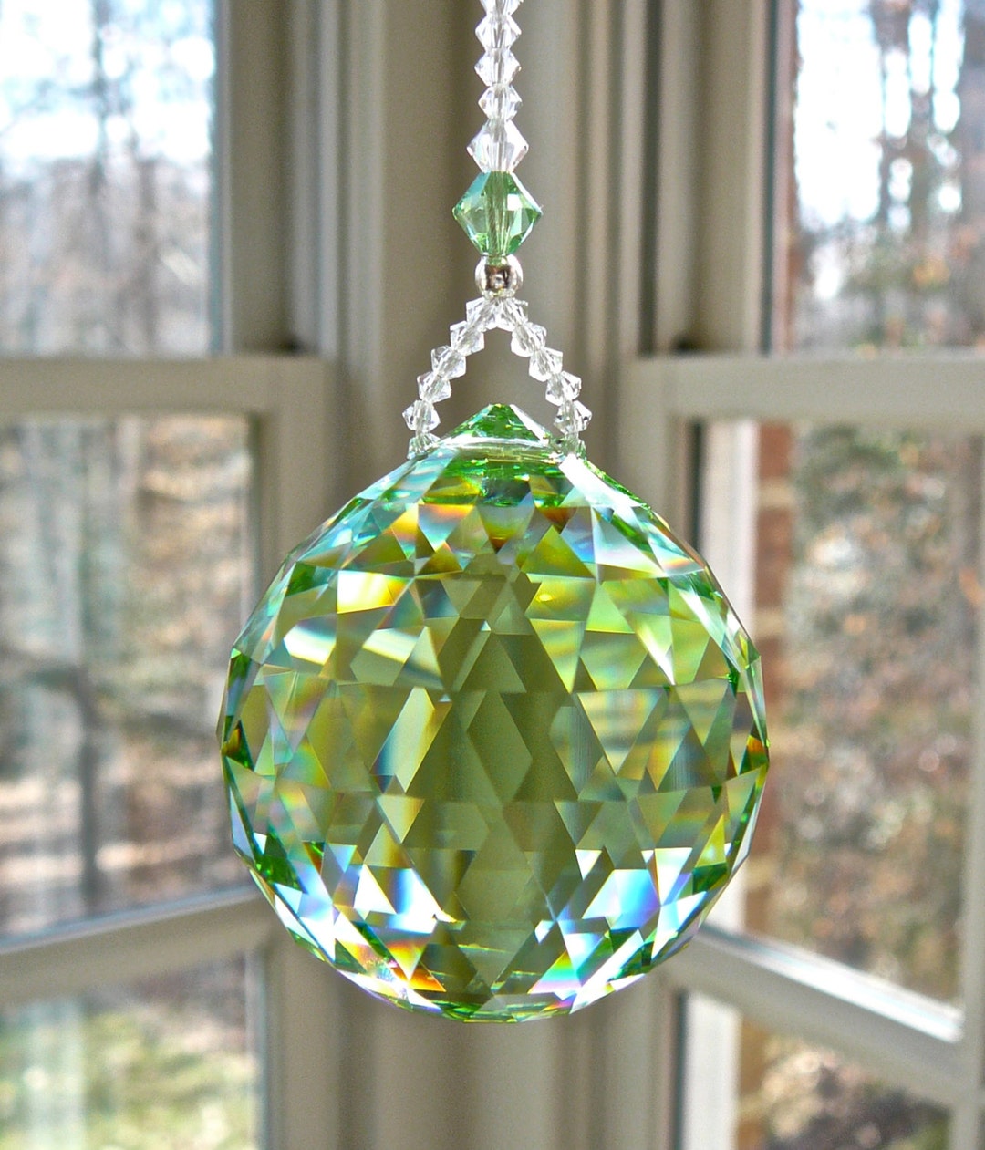 Beautiful Rainbow Suncatcher Prism Made With a Large 40mm Swarovski ...
