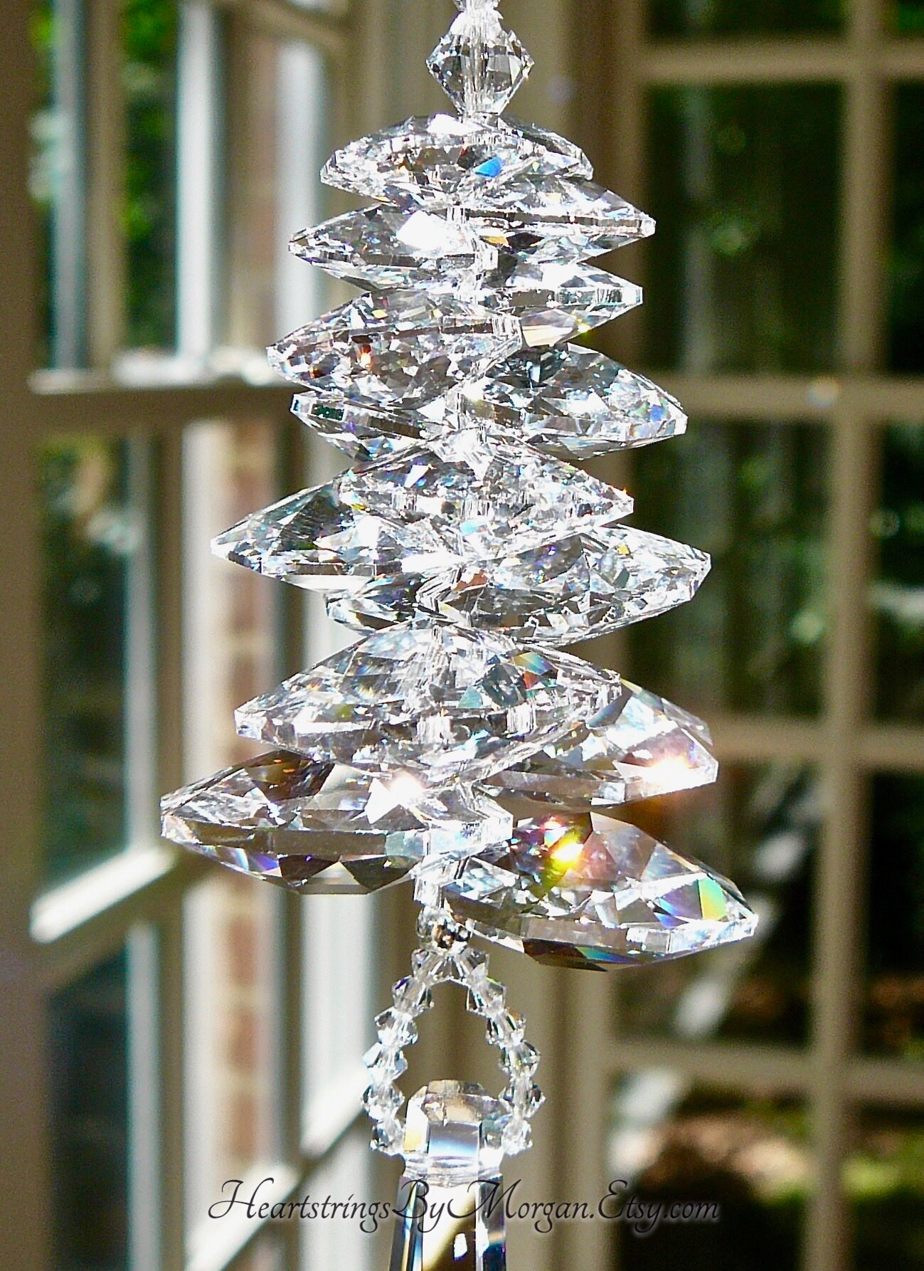 76mm (3.0") Long Swarovski Crystal Hexagonal Prism With a Cascade of ...