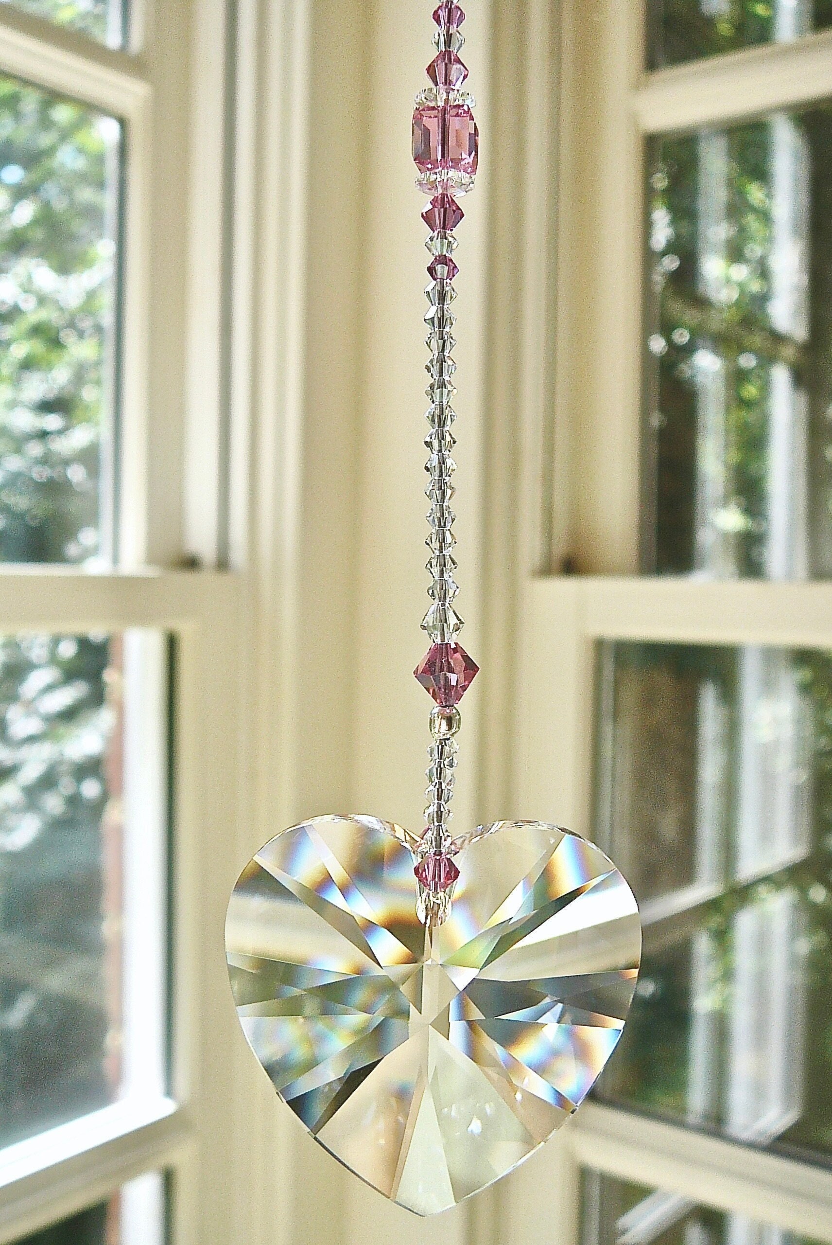 Crystal Fan Pull, Light Pull or Suncatcher, Entirely Swarovski - 40mm ...