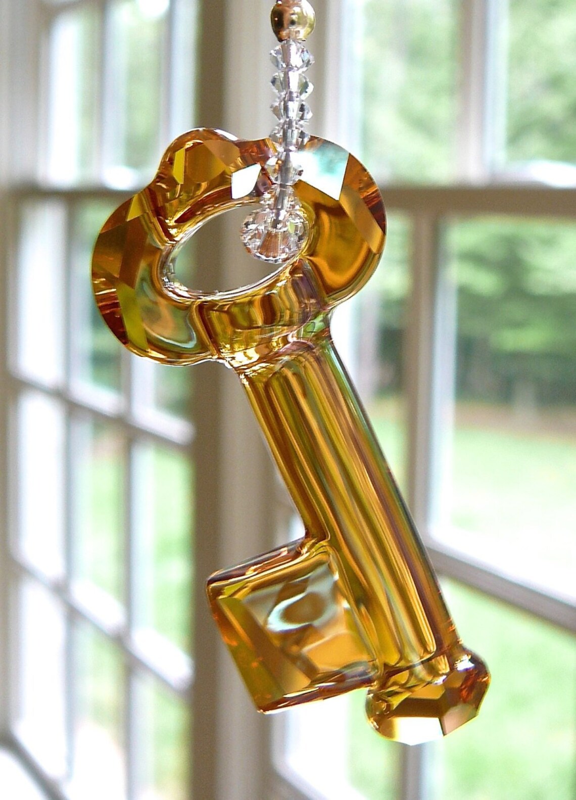 Crystal Key and Heart Car Charm Made With Swarovski Crystal - Etsy