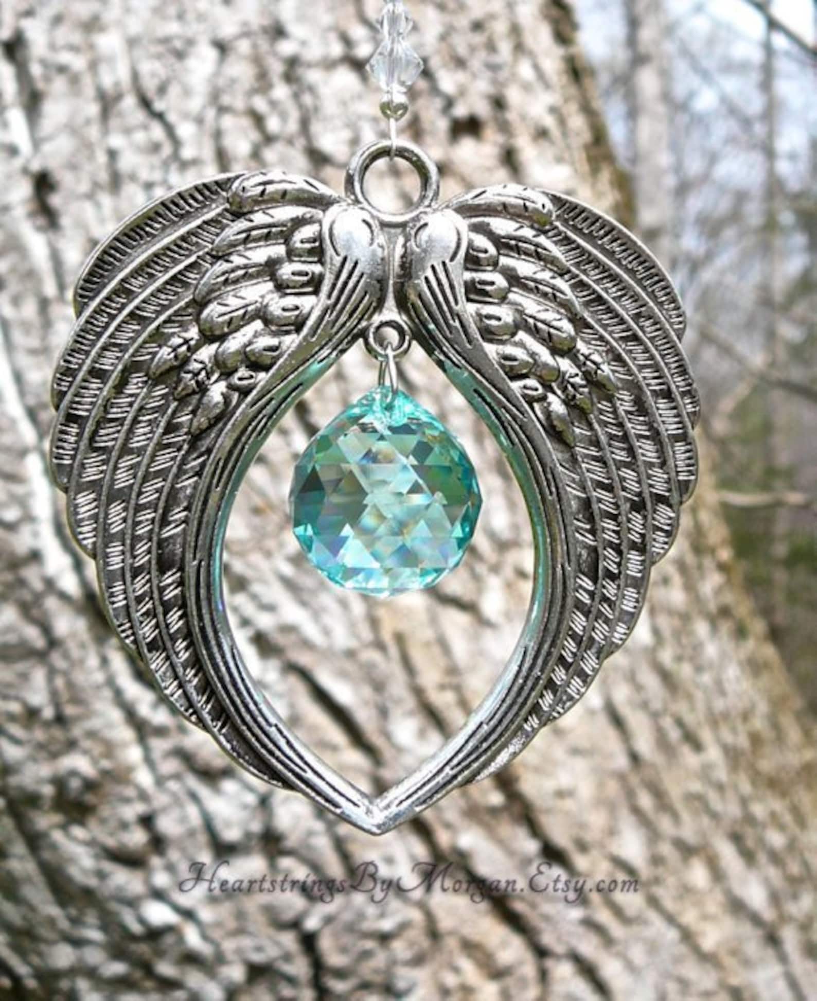 ANGEL WINGS Car Charm Suncatcher Made With Pewter Wings and - Etsy