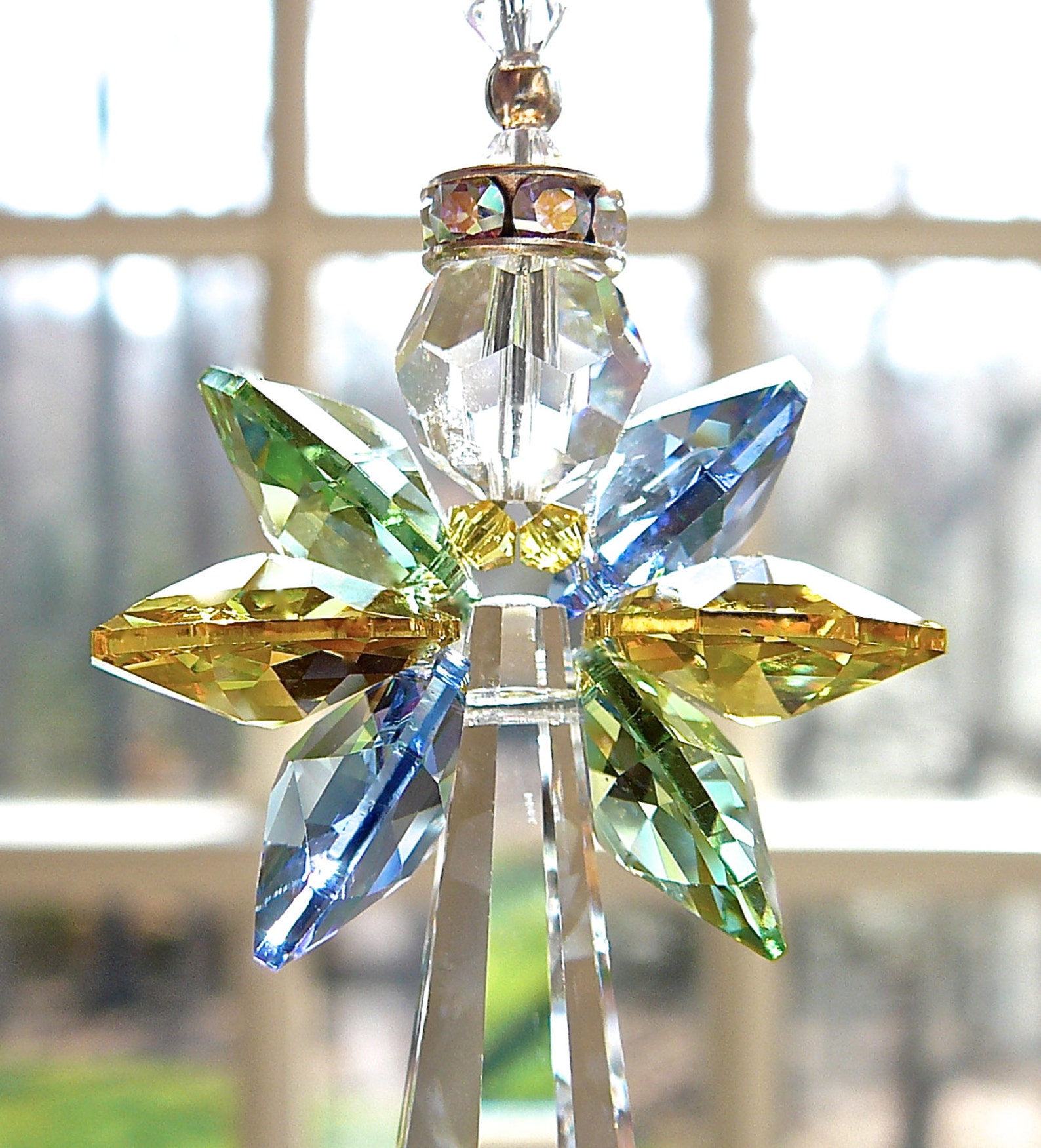 Crystal Guardian Angel Prism Suncatcher, Made With Swarovski Crystals ...
