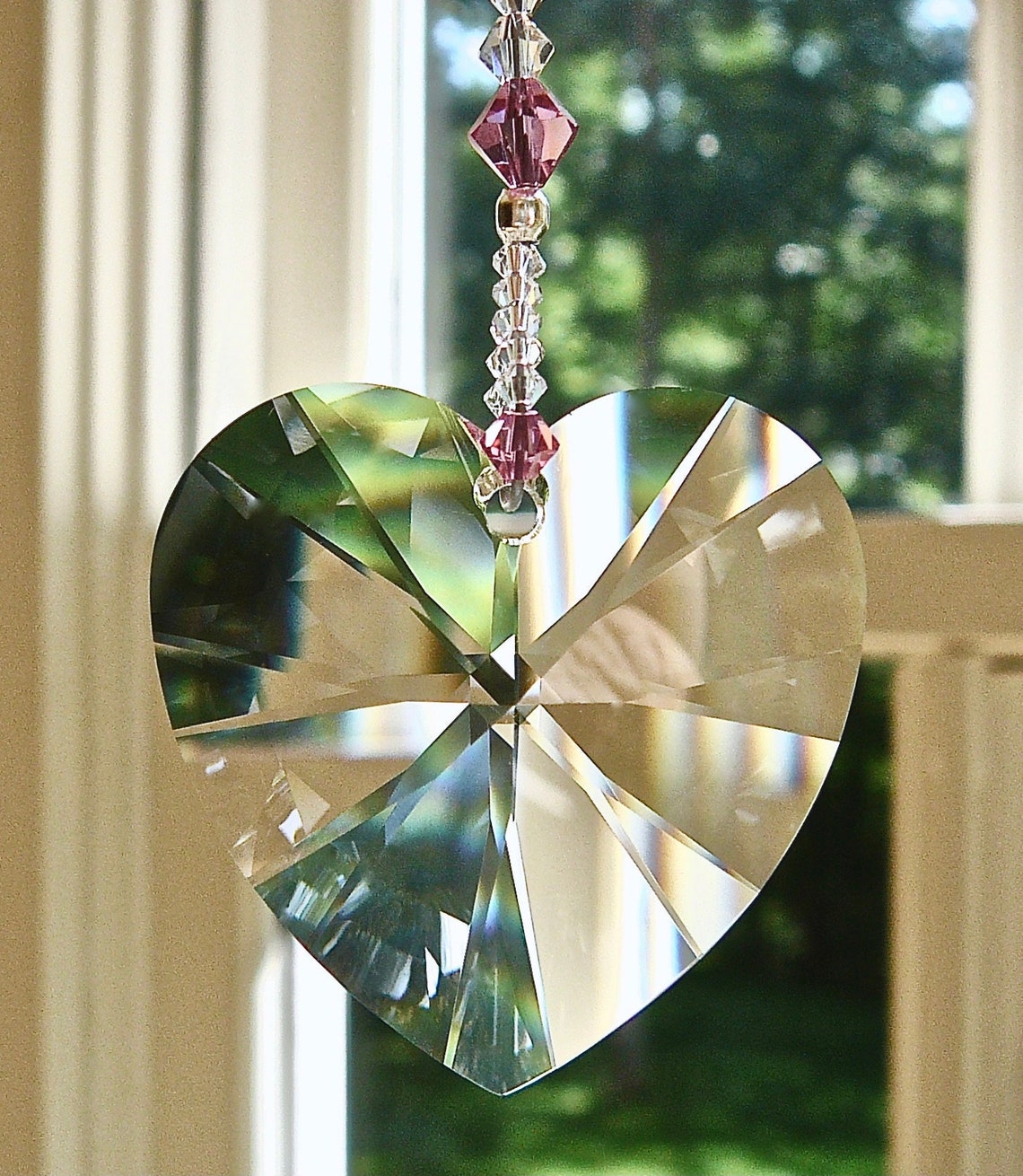 Crystal Fan Pull, Light Pull or Suncatcher, Entirely Swarovski - 40mm ...