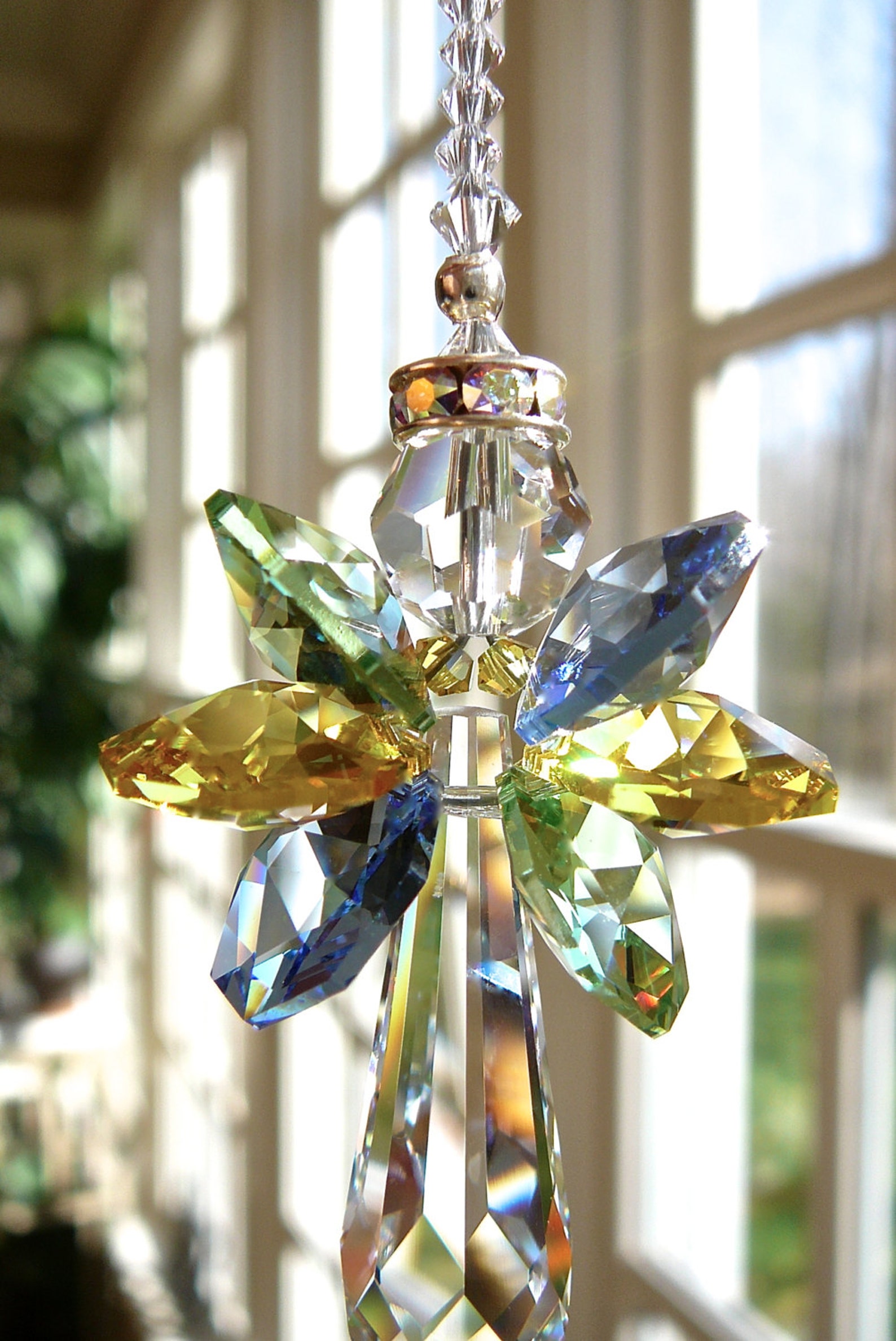 Crystal Guardian Angel Prism Suncatcher, Made With Swarovski Crystals ...