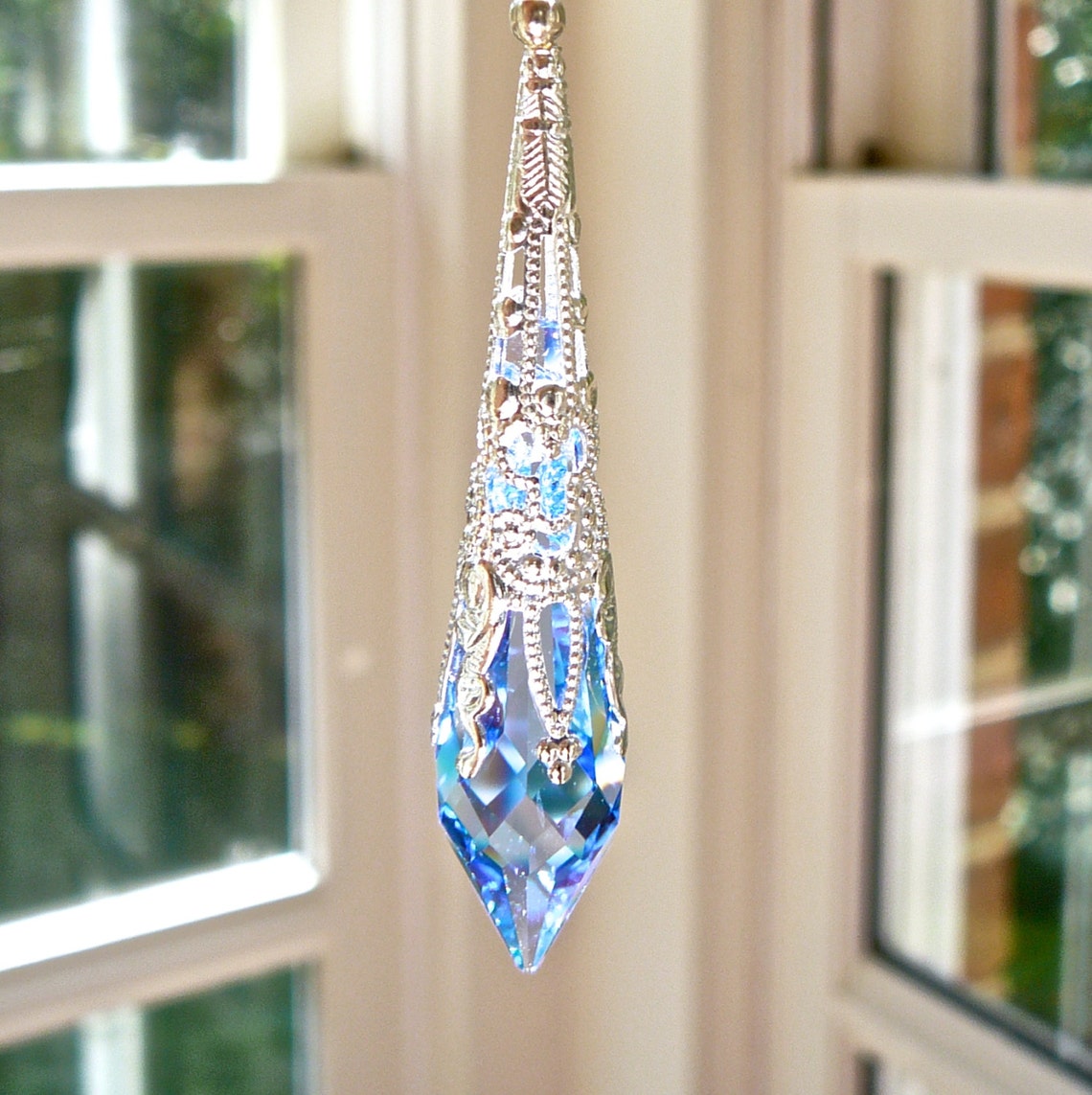 Crystal Pendulum Suncatcher Made W/ Swarovski Crystals - Etsy