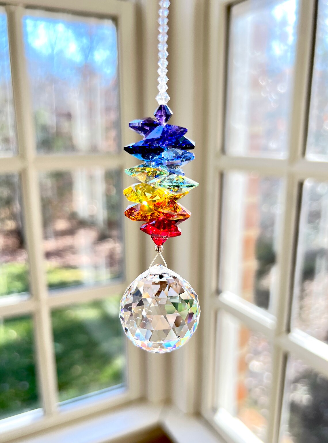 Swarovski Crystal Rainbow Suncatcher Made Entirely With - Etsy
