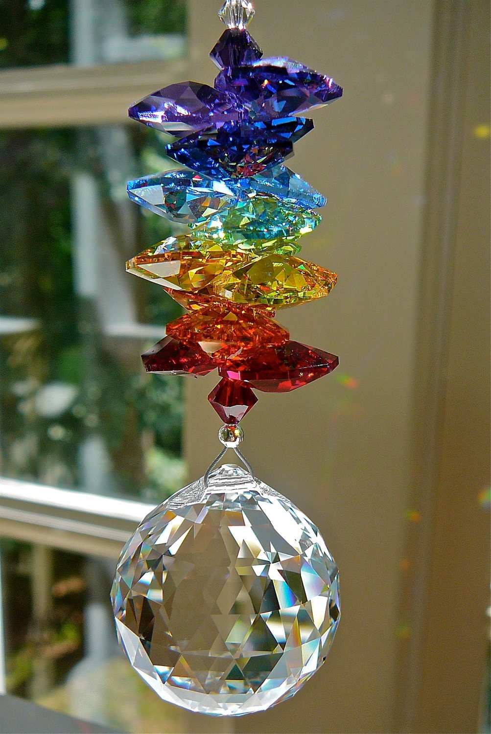 Swarovski Crystal Rainbow Suncatcher Made Entirely With - Etsy