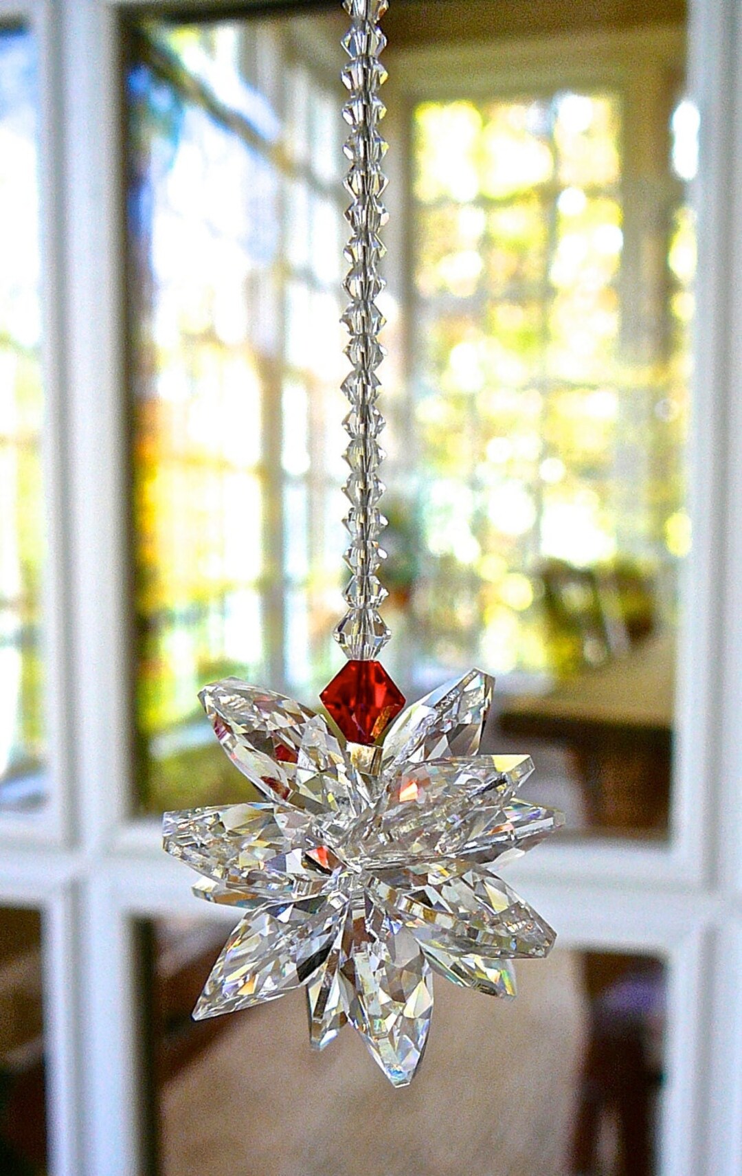 Crystal Prism Car Charm, Cluster Car Ornament for Rear View Mirror or ...