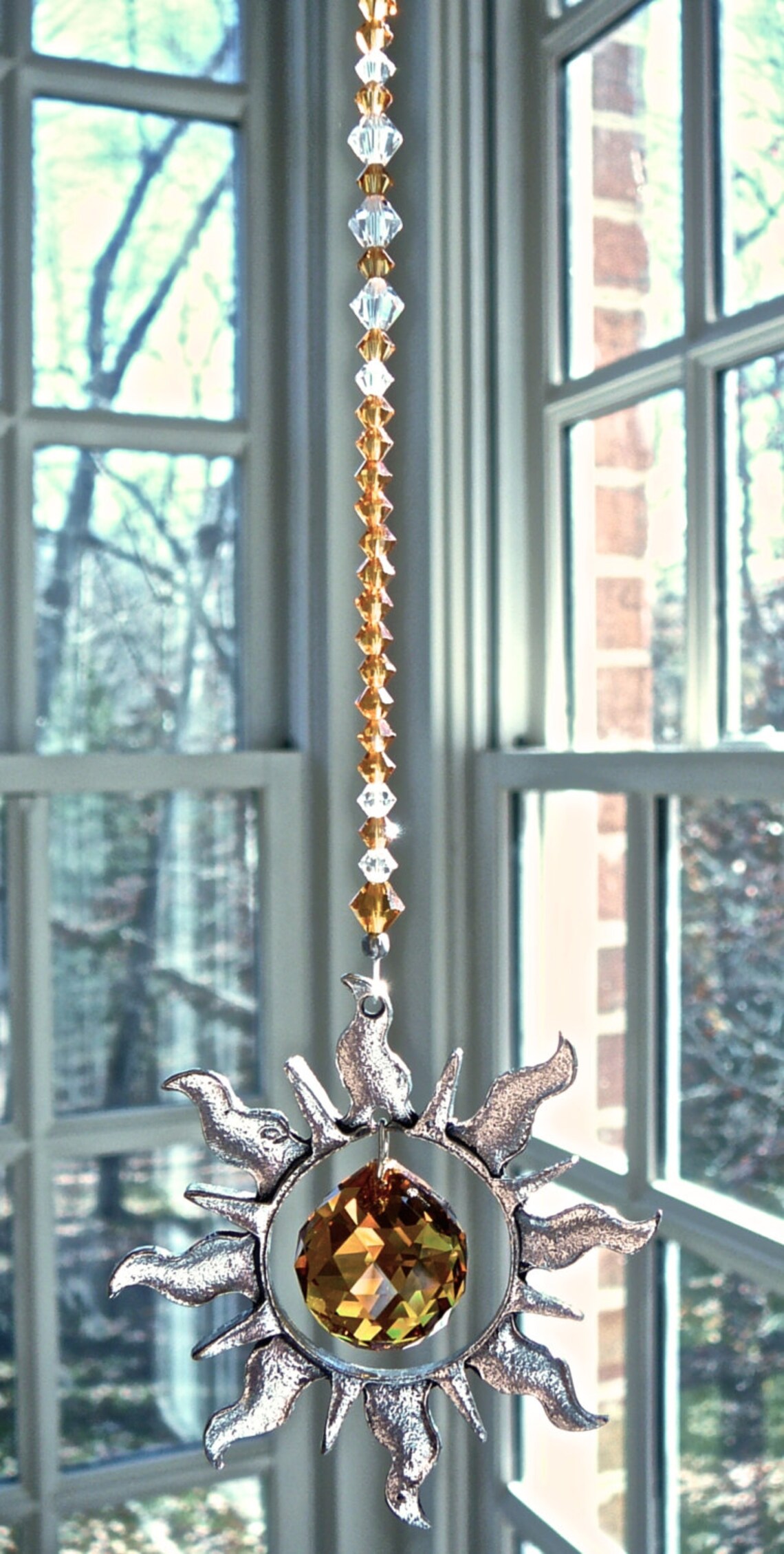 Swarovski Crystal Suncatcher Made With Pewter Sun and Swarovski ...
