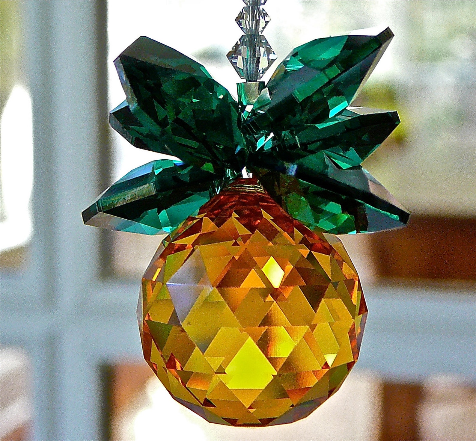 Crystal Pineapple Suncatcher Made W/ Swarovski Crystals - Etsy